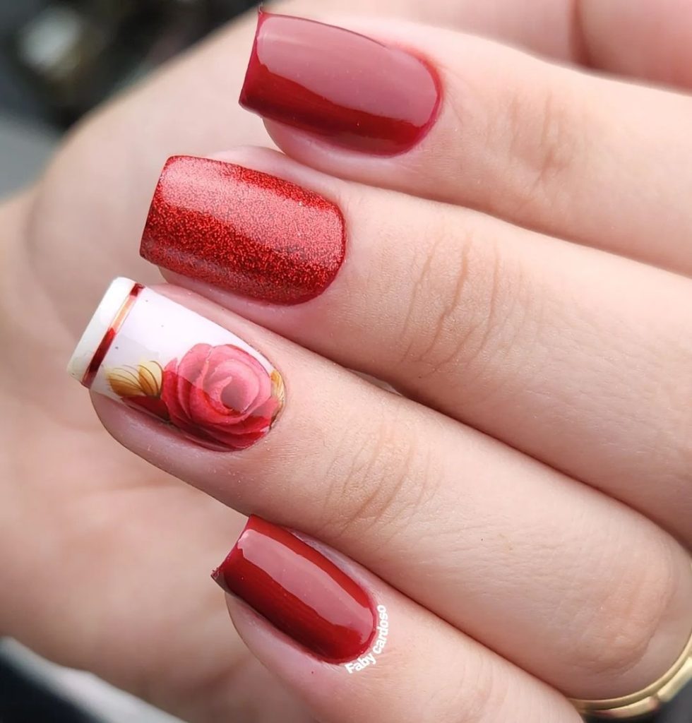 Inspirações de unhas vermelhas - Sugestões e fotos - Faby Cardoso